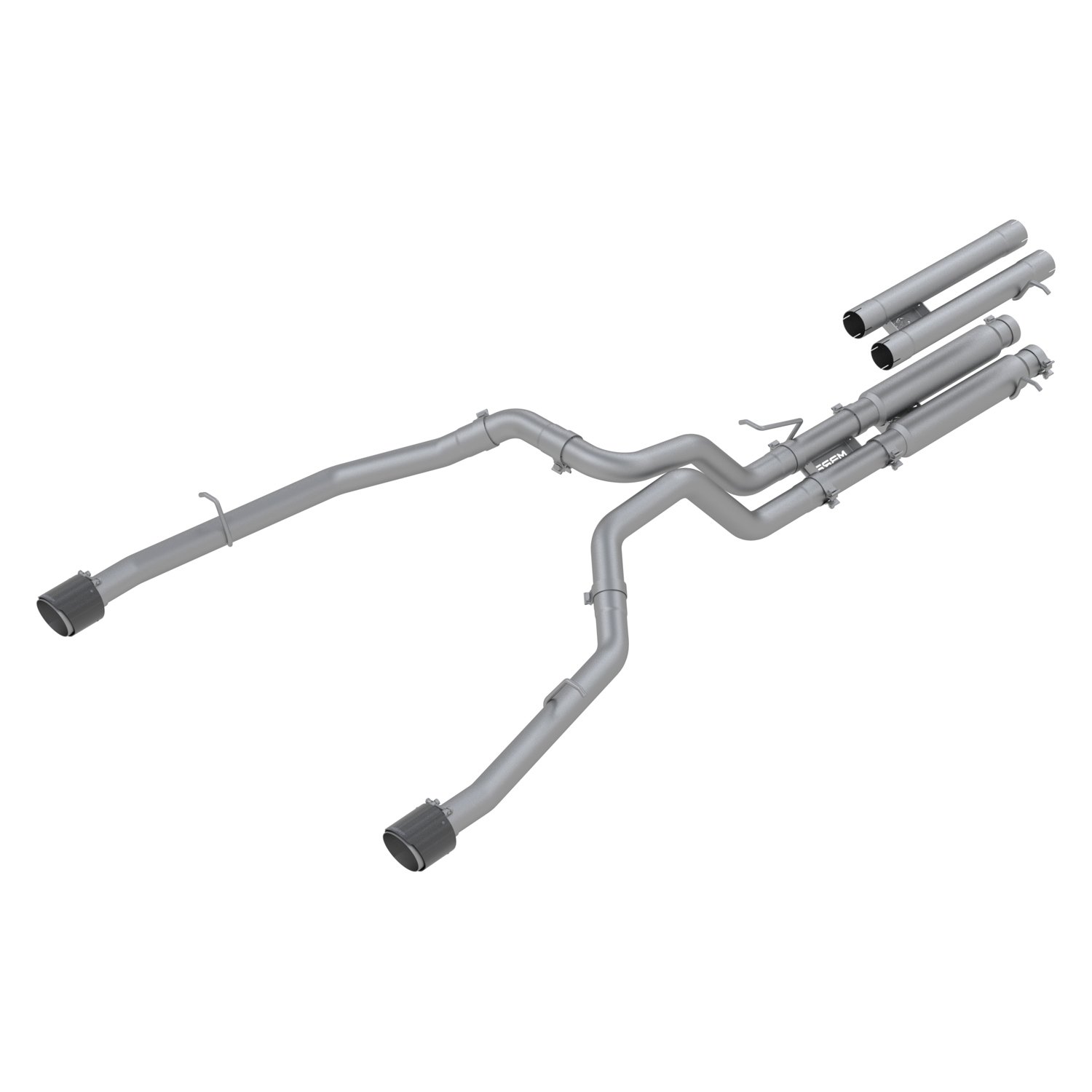 MBRP® S51543CF - Armor Pro™ 304 SS Cat-Back Exhaust System with Split ...