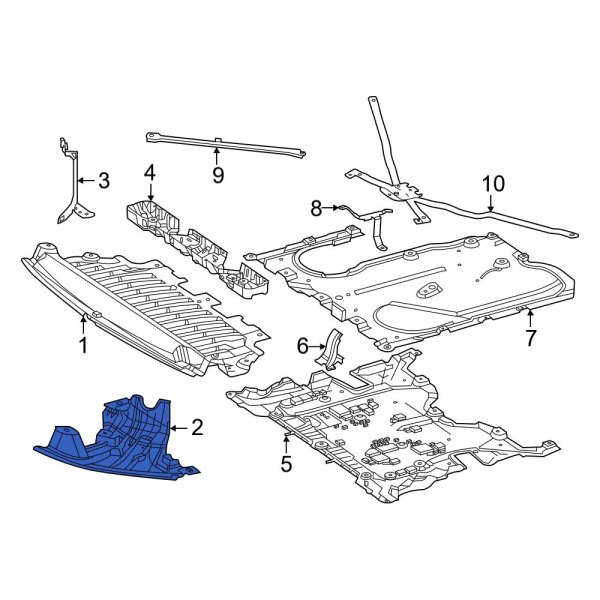 Mercedes-Benz OE 2065204600 - Front Rearward Radiator Support Splash Shield