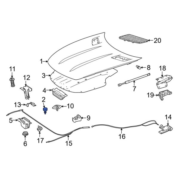 Mercedes-Benz OE 0009984440 - Front Hood Stop Buffer