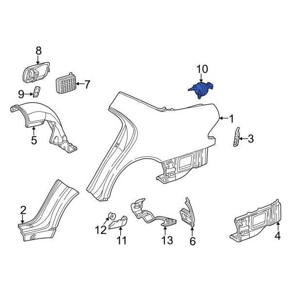 Mercedes-Benz OE 2108001175 - Rear Fuel Filler Door Lock Actuator