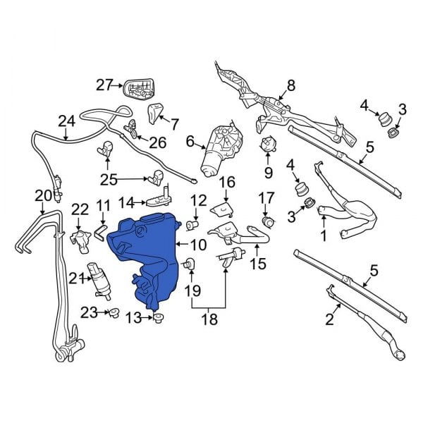 Mercedes-Benz OE 2118690020 - Front Washer Fluid Reservoir