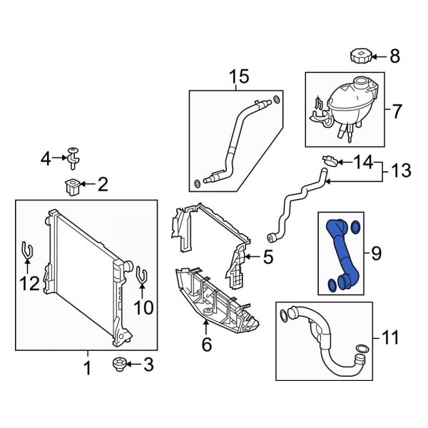 Mercedes-Benz OE 2125011382 - Upper Radiator Coolant Hose