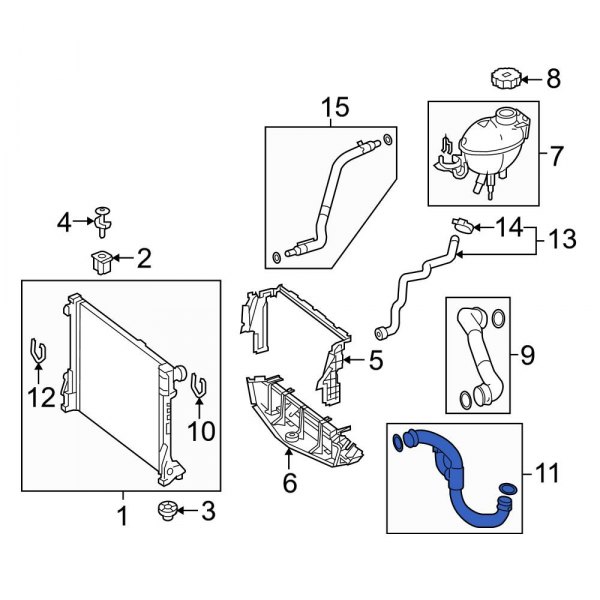 Mercedes-Benz OE 2045019082 - Lower Radiator Coolant Hose