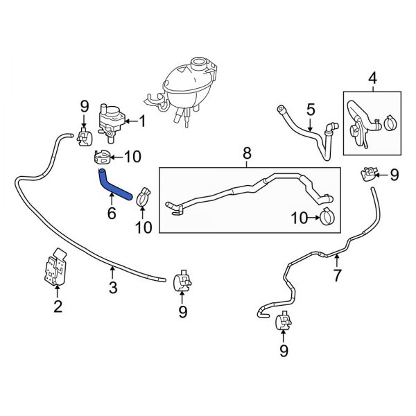 Mercedes-Benz OE 2048301296 - HVAC Heater Hose
