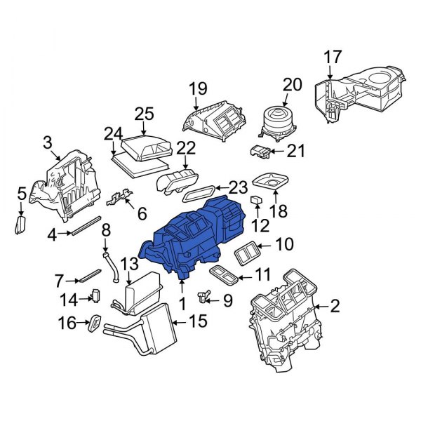 Mercedes-Benz OE 2118300360 - HVAC Unit Case Assembly