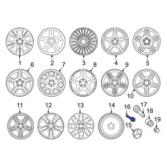 Mercedes SLC Class OEM Wheels & Tires | Lug Nuts, TPMS Sensors — CARiD.com