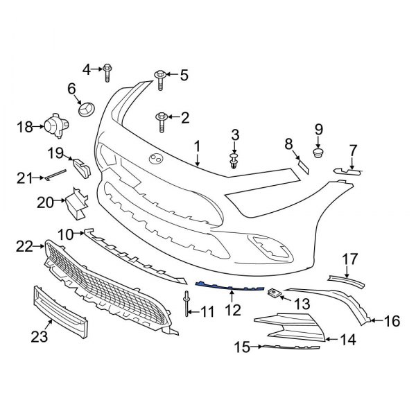 Mercedes-Benz OE 2578855402 - Front Right Outer Bumper Trim