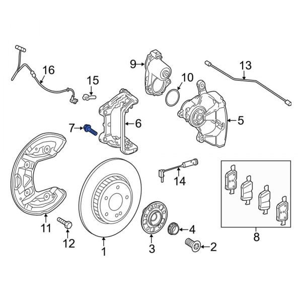 Mercedes-Benz OE 910105012010 - Disc Brake Caliper Anchor Plate Bolt