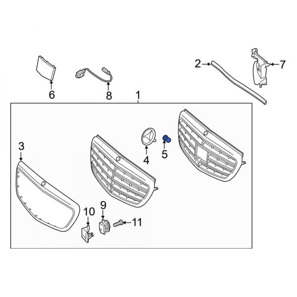Mercedes-Benz OE 1689971381 - Grille Emblem Grommet