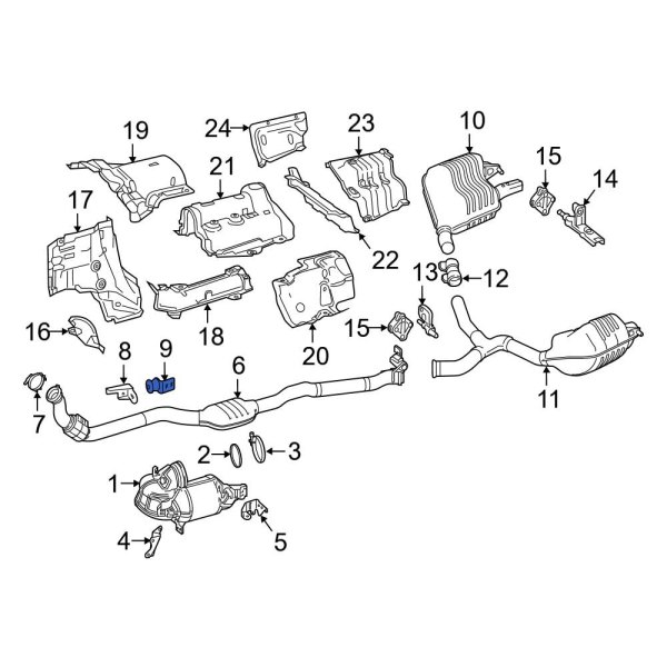 Mercedes-Benz OE 2134909700 - Front Exhaust System Hanger Bracket