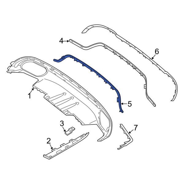 Mercedes-Benz OE 2138856601 - Rear Center Bumper Trim