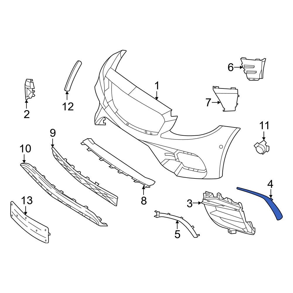 Mercedes-Benz OE 2138856306 - Front Left Bumper Trim