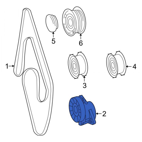 Mercedes-Benz OE 1562000570 - Accessory Drive Belt Tensioner Assembly