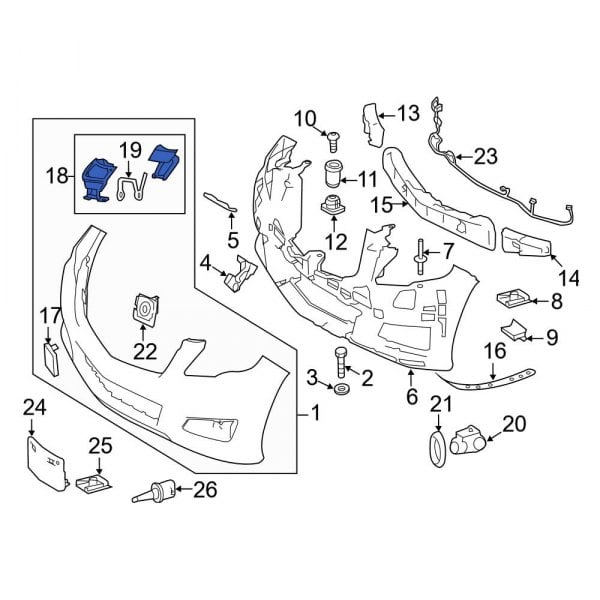 Mercedes-Benz OE 25188500269197 - Front Right Bumper Cover Cap