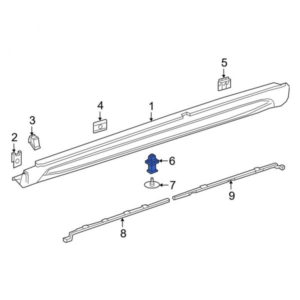 Mercedes-Benz OE 0019915071 - Rear Rocker Panel Molding Clip