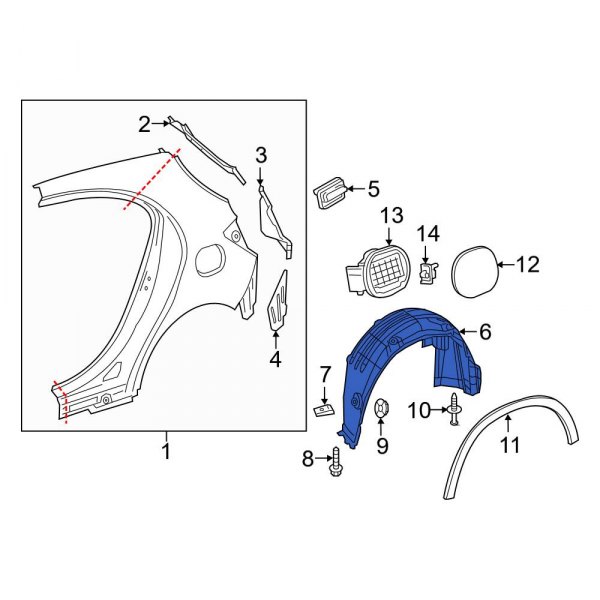 Mercedes-Benz OE 156690043064 - Rear Right Quarter Panel Splash Shield