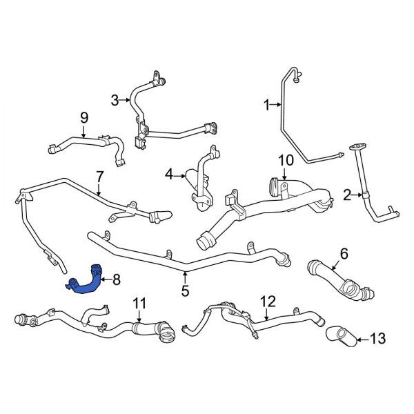 Mercedes-Benz OE 2702031582 - Turbocharger Coolant Line