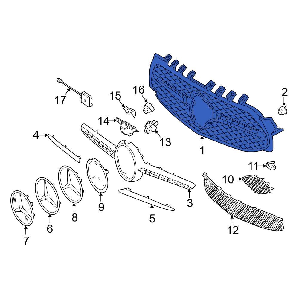 Mercedes-Benz OE 1778852700 - Front Left Outer Grille
