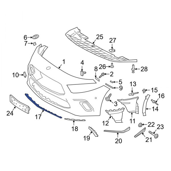 Mercedes-Benz OE 1778859300 - Front Center Bumper Trim