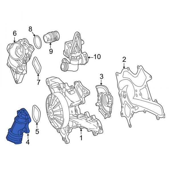 Mercedes-Benz OE 2762000156 - Engine Coolant Inlet Flange