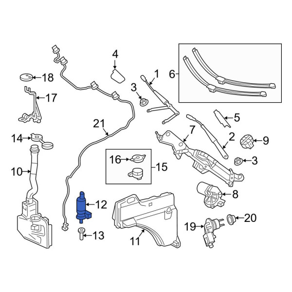 Mercedes-Benz OE 0998660000 - Front Windshield Washer Pump
