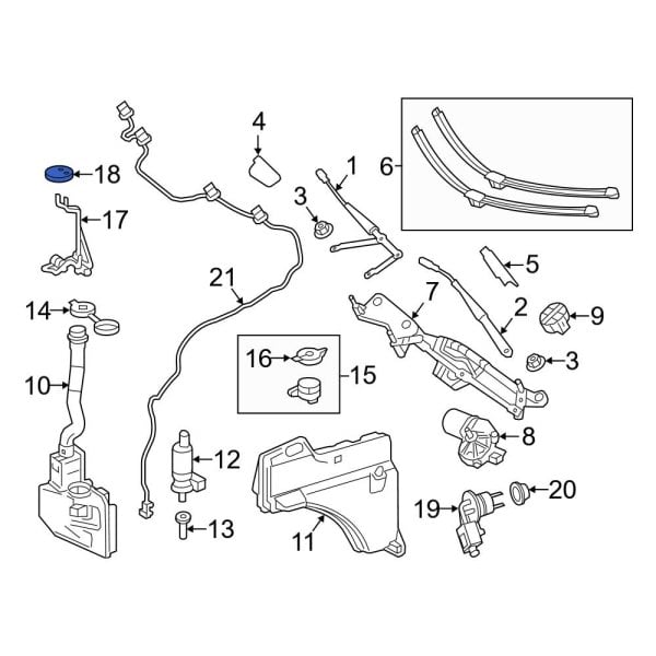 Mercedes-Benz OE 2038690208 - Windshield Washer Nozzle Cover