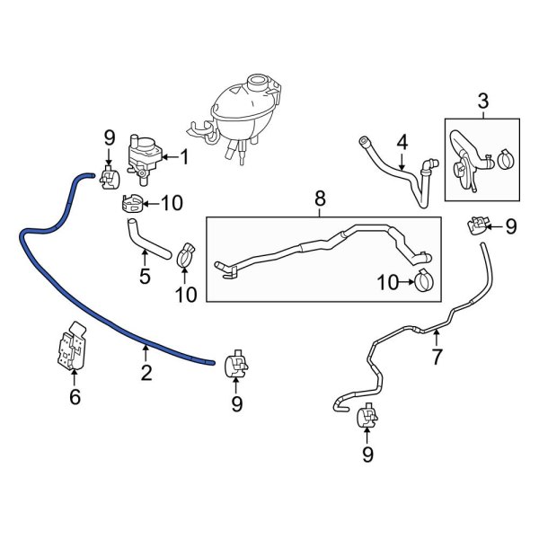Mercedes-Benz OE 2128303396 - HVAC Heater Hose