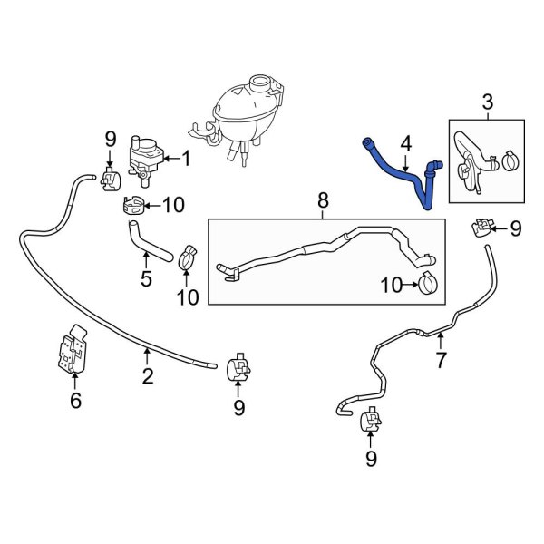 Mercedes-Benz OE 2128300396 - HVAC Heater Hose