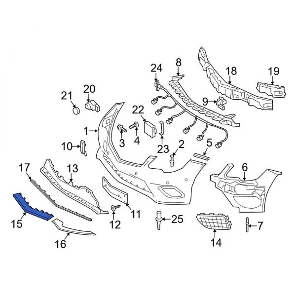 Mercedes-Benz OE 2078850300 - Front Upper Center Bumper Trim