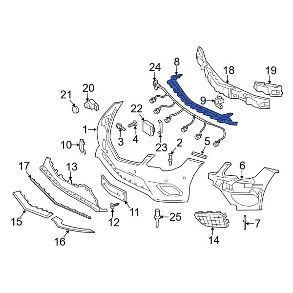 Mercedes-Benz OE 2078851665 - Front Lower Bumper Cover Bracket