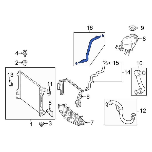 Mercedes-Benz OE 2045011125 - Front Engine Coolant Overflow Hose