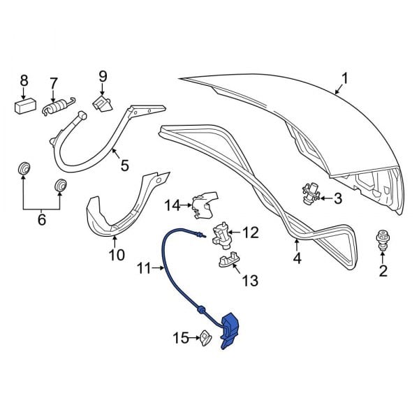 Mercedes-Benz OE 2047500485 - Rear Deck Lid Latch