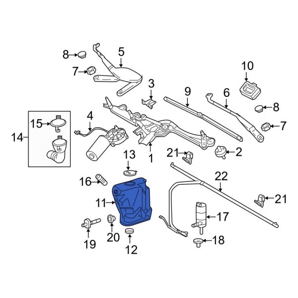 Mercedes-Benz OE 2308690020 - Front Washer Fluid Reservoir