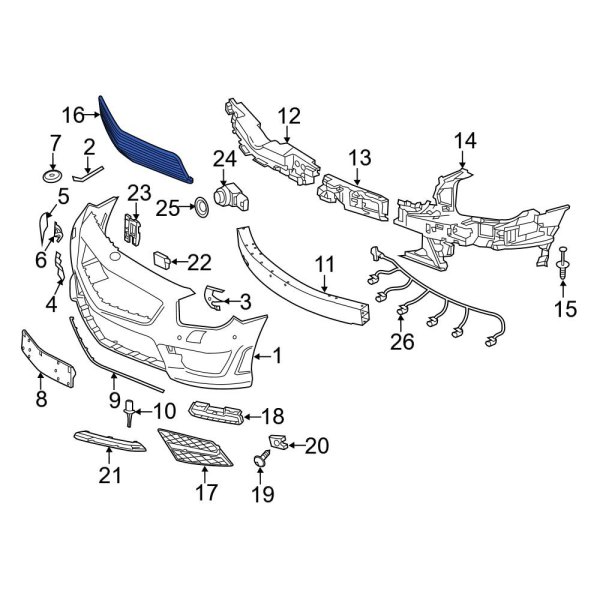 Mercedes-Benz OE 2318853123 - Front Center Lower Grille