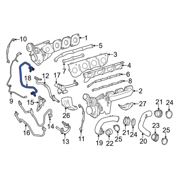Mercedes-Benz OE 2782001851 - Turbocharger Coolant Line