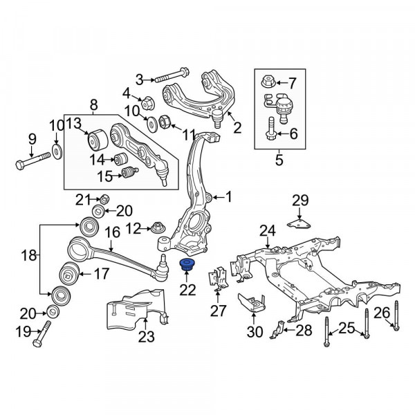 Mercedes-Benz OE 005990245064 - Front Lower Suspension Control Arm Nut