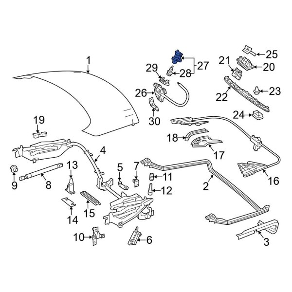 Mercedes-Benz OE 2047500261 - Rear Deck Lid Latch