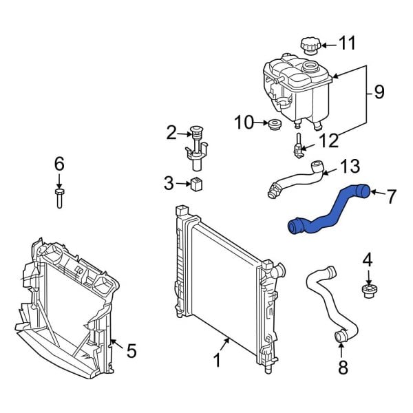 Mercedes-Benz OE 2095010682 - Upper Radiator Coolant Hose