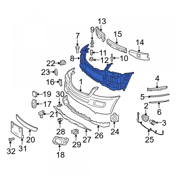 Mercedes-Benz OE 1648852365 - Front Bumper Cover Reinforcement
