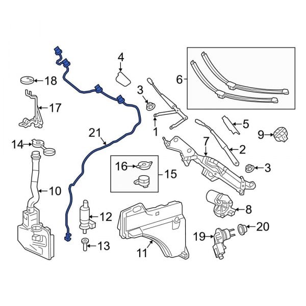 Mercedes-Benz OE 1668600992 - Front Windshield Washer Hose