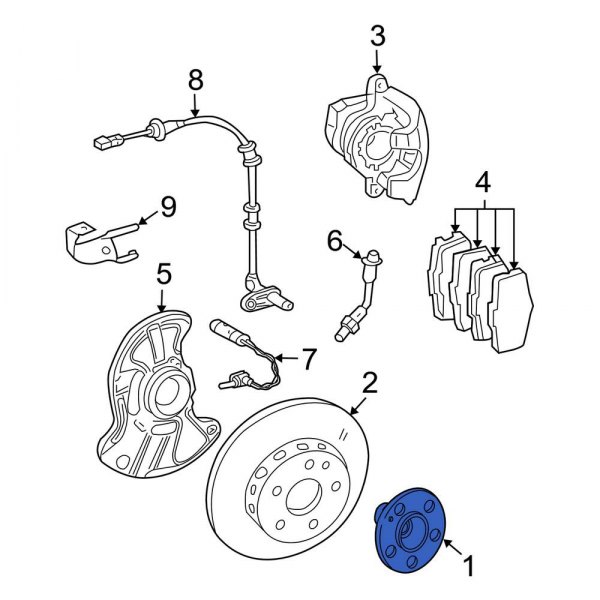 Mercedes-Benz OE 2033370045 - Front Wheel Hub