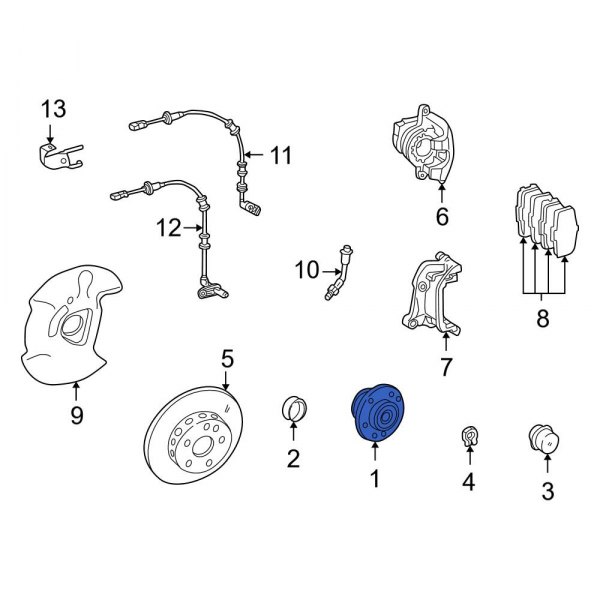 Mercedes-Benz OE 2093300325 - Front Wheel Bearing and Hub Assembly