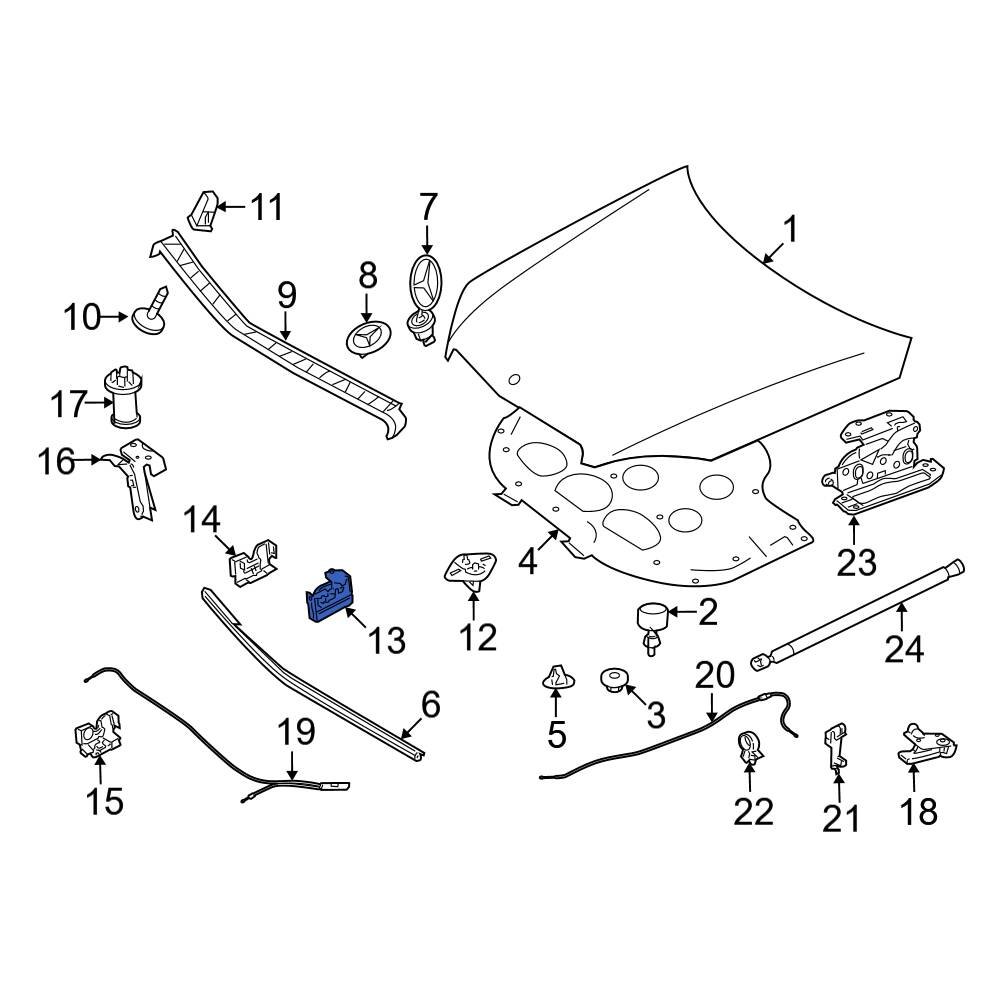 Mercedes-Benz OE 2048800260 - Front Hood Latch