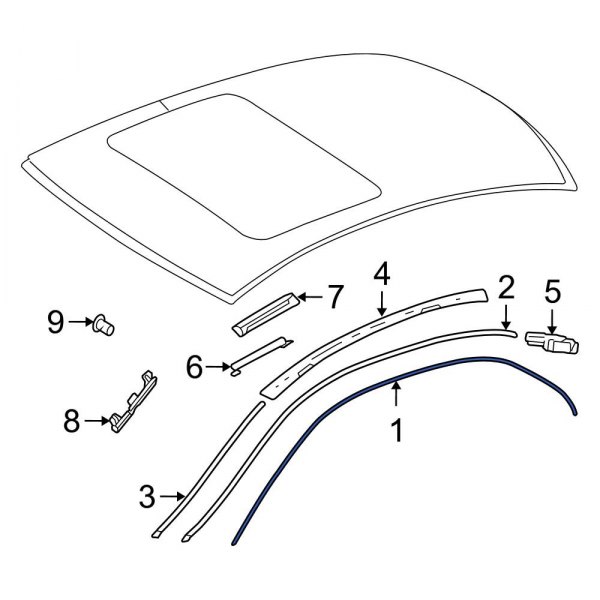 Mercedes-Benz OE 2046900780 - Left Roof Drip Molding