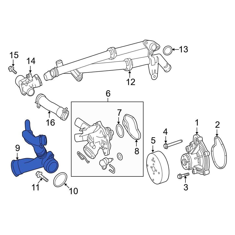 Mercedes-Benz OE 2712002056 - Engine Coolant Outlet Flange