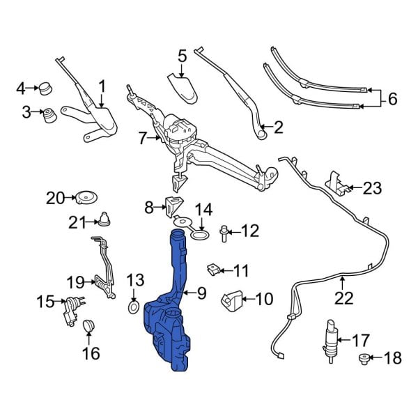 Mercedes-Benz OE 2048690200 - Front Washer Fluid Reservoir