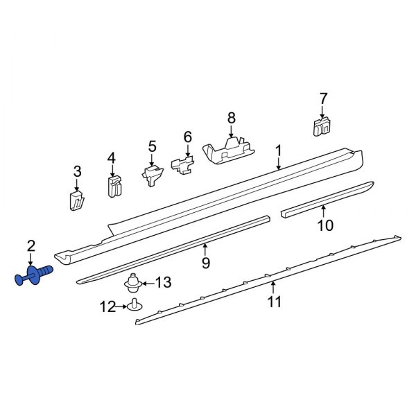Mercedes-Benz OE 2056907607 - Front Right Upper Roof Drip Molding