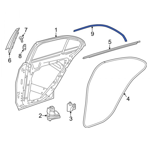 Mercedes-Benz OE 2056907107 - Front Left Door Reveal Molding