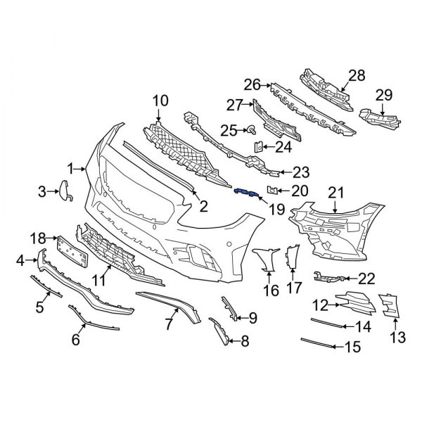 Mercedes-Benz OE 2058851914 - Rear Left Lower Bumper Cover Bracket