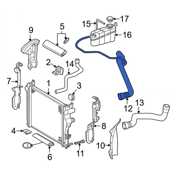 Mercedes-Benz OE 2205010182 - Upper Radiator Coolant Hose